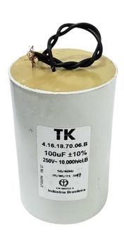 Capacitor De Partida 100uF 250V 60x120mm (2fios) - TK - Capacitor ...