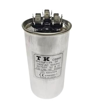Capacitor De Partida 45+2,5uf 440v 55x105mm (fast-on) - TK - Capacitor ...