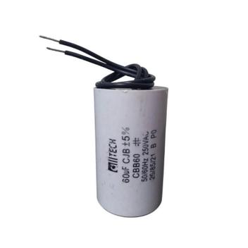 Capacitor Motor 60Uf 250Vac 2 Fios Alltech - Super Novo - Capacitor ...