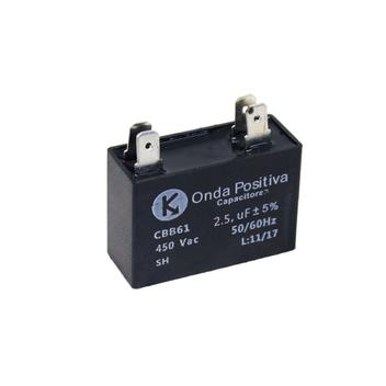Capacitor Permanente Retangular 2.5uF 450VCA Onda Positiva - Capacitor ...