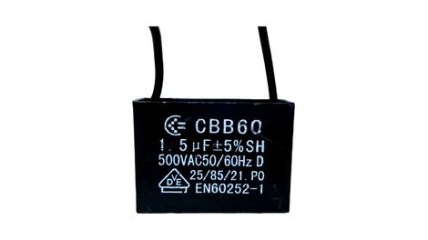 Capacitor Quadrado Para Ventilador 2 Fios 1uf 500vac Cbb60 - Dve ...