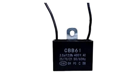 Capacitor Quadrado Para Ventilador 3,5uf 400vac 2 Fios Cbb61 - Cqc ...