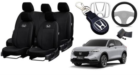 Capas Couro Top de Linha HR-V 2020-2024 + Volante + Chaveiro - Iron ...