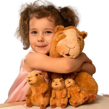 Capivara de Pelúcia com 3 Bebês - Família de Capivaras - Pelúcia ...