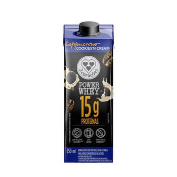 Cappuccino Pronto Cookies'n Cream Power Whey 3 Corações 250ML - Whey ...