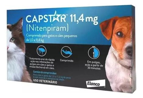 Capstar 11,4mg Para Gatos E Cachorros De 1,0kg A 11,4kg 1 Cp - ELANCO ...