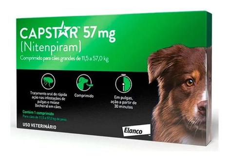 Capstar 57mg Cães 11 A 57kg Com 6 Comprimidos Antipulgas - ELANCO ...