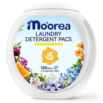 Cápsulas de detergente para roupa MO'OREA Green Fresh Scent 120 pacotes ...