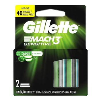Carga para Aparelho de Barbear Gillette Mach 3 Sensitive - 2 Unidades ...