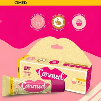 Carmed beijinho hidratante labial fps30 efeito gloss incolor 10g cimed ...