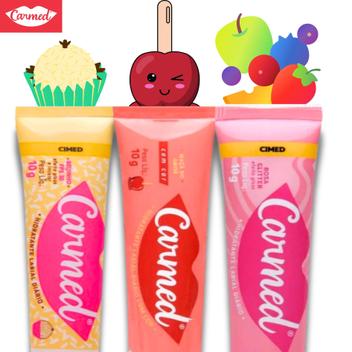Carmed Hidratante Labial Kit com 3 aromas Efeito Gloss Tutti Frutti ...
