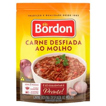 Carne Bovina Bordon Cozida Desfiada ao Molho Pouch 200g - Embalagem com ...