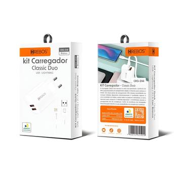 Carregador Completo Classic Duo 40W Lightning Hrebos CRG214i ...