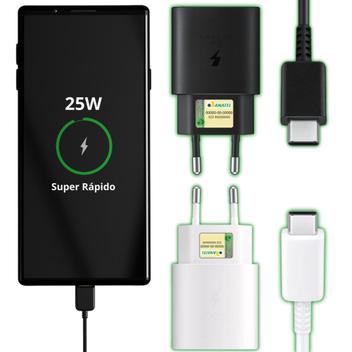 Carregador e cabo tipo C 25W Galaxy S20 FE original (Código: GH44-03086A) - Quicker Conect ...