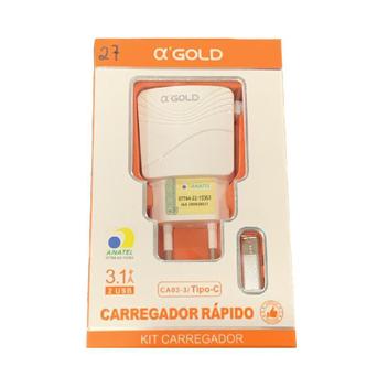 Carregador Rápido CA03-3/Tipo C - A Gold - Carregador de Celular ...