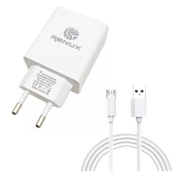 Carregador Rápido Com Cabo V8 Renux Compatível Com Galaxy A2, A10, A30 ...