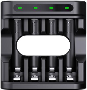 Carregador USB da Enercell Rápido e inteligente para 4 pilhas AA/AAA ...