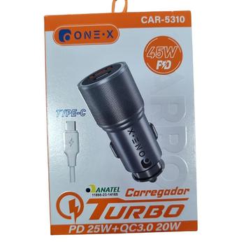 Carregador veicular turbo usb type-c 45w onex car-5310 - Carregador ...