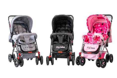 Carrinho De Bebê Passeio Vira Berço Com Alça Reversível Menino Menina ...