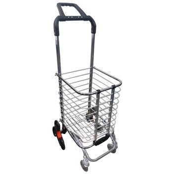 Carrinho De Feira Compras Multiuso Dobrável Cesto Inox 360º Até 50kg ...