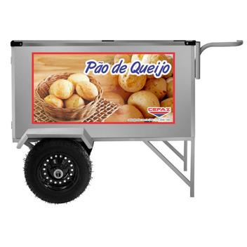 Carrinho de Pão de Queijo Inox Guarda Sol e Rodas Pneumáticas Cefaz ...