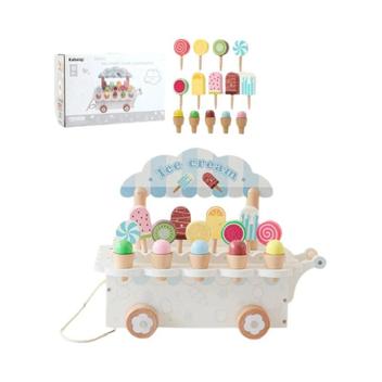 Carrinho De Sorvete De Madeira Infantil, Brinquedo De Faz De Conta ...