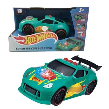 Carrinho Hot Wheels Super Jet Verde Policia Com Som - Multikids ...