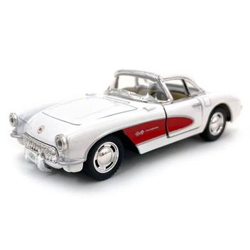 Carrinho Miniatura Chevrolet Corvette 1957 Escala 1:34 (Branco ...