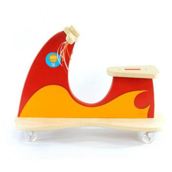 Carrinho rolema infantil madeira Foguete vermelho Carrinho Andador em ...