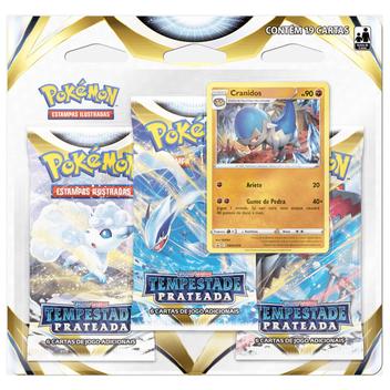 Carta Pokémon Triplo Pack Tempestade Prateada EE12 - Copag - Deck de ...