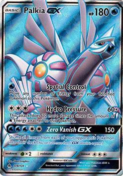 Cartão colecionável Pokémon Palkia GX 119/131 Full Art Ultra Rare ...