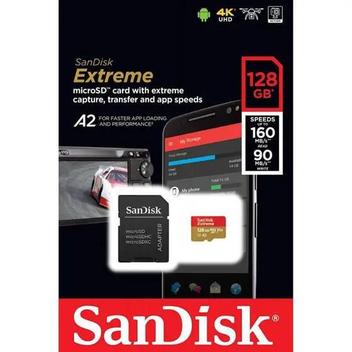 Cartão Mem Micro Sd Cap 128Gb 4K Sandisk Extreme Sdsqxaa-128g-GN6AA ...
