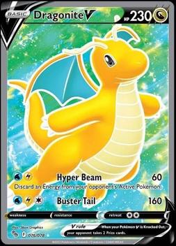 Cartão Pokémon Dragonite V Ultra Raro - Pokémon Go Colecionável - Deck ...