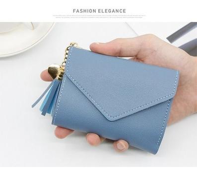 Carteira Feminina Pequena Slim Porta Cartao Couro Luxo Moda - Tem Tudo ...