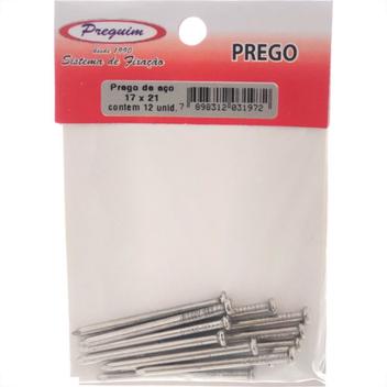 Cartela Prego Aco Preguim Com Cabeca 17X21 (3,00X48mm) Com 12 Pecas ...
