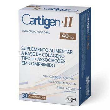 Cartigen II Colágeno Tipo 2 40mg C/ 30 Comprimidos - FQM - Colágeno ...