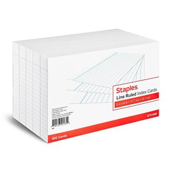 Cartões de Índice Staples 5x8cm - Pacote com 500 Unidades - Linha Ruled ...