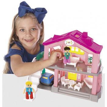Casa de boneca c/ bonecos carrinho e acessórios sweety-home maral ...