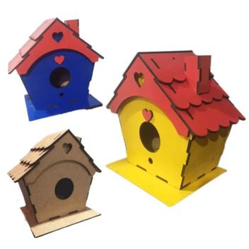 Casa de passarinho em MDF 3mm - Mimos e Artigos em MDF - Quadro Decorativo - Magazine Luiza