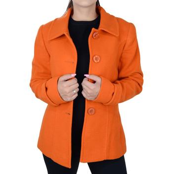 Casaco Feminino Peleteria Cordeiro Caban Slim Laranja 249230 - Casaco ...
