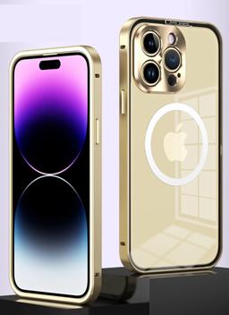 Case Luxo Metal Alumínio Compatível com iPhone 12 13 14 15 Pro Pro Max ...