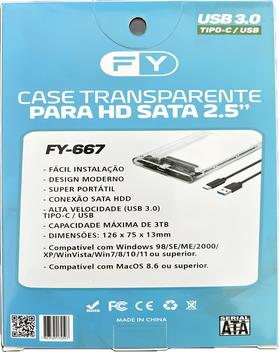 Case P/ Hd Externo Transparente Notebook Sata 2.5 Usb 2.0 Pc - FY - Case para HD Externo ...