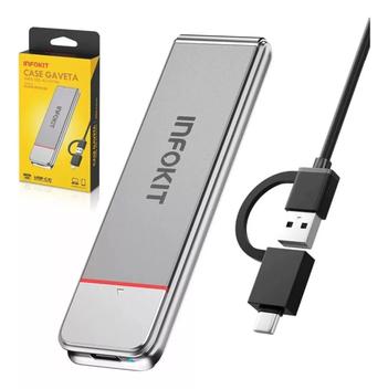 Case Ssd Infokit Sata M2 Nvme Nv1 Nv2 Usb 3.1 Type-C 10Gb - Base para ...