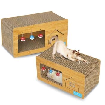 Casinha De Gato Mdf Com Arranhador 48X24Cm - Duke & Dixie - Casinhas e ...