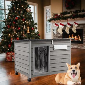 Casinha para Cachorro Ketive PET63-Grey 34L - Madeira Resistente à ...