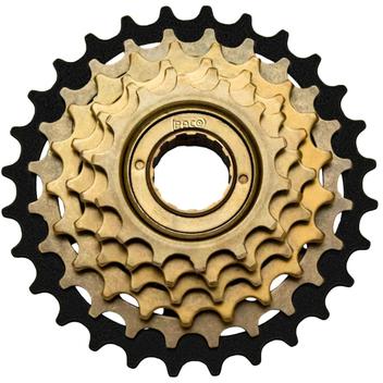 Catraca Roda Livre 6v 14/28 Dourada Última Preta PACO - Cassete de ...