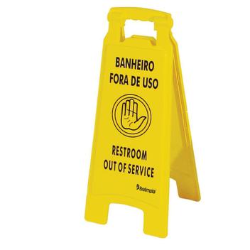 Cavalete de sinalização banheiro fora de uso com 6 peças - Bralimpia ...