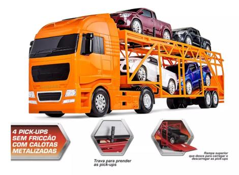 Cegonheira Diamond Truck 5 Peças - Roma Brinquedos - Caminhões, Motos e ...