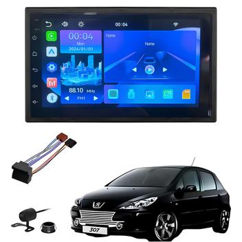 Central Mp5 Android Auto Carplay Sem Fio + Moldura e Chicote Plug And Play Com Camera De Ré ...