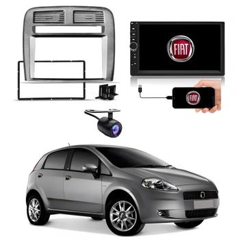Central Multimídia 2 Din Mp5 Fiat Punto Câmera Moldura Grafite - First Option/ E-tech/ JR8/ FP ...